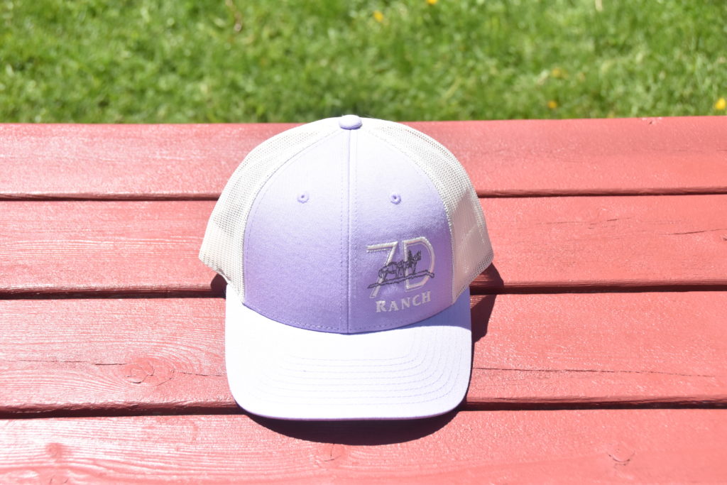 NEW! Lavender/Cream Mesh Traditional 7D Logo Trucker Hat - 7D Ranch